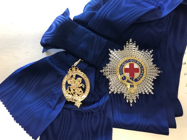 REPLICA ORDER OF THE GARTER SET, SASH, SASH BADGE AND STAR ...